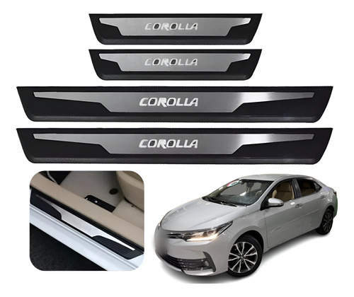 Soleira Corolla Gli Xei Xrs Altis 2015 2018 2019 Led Azul - Autoaba